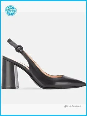 Shoes | Slingback Pointed Toe Block Heel Pumps Chunky Heel Slip On Work ...